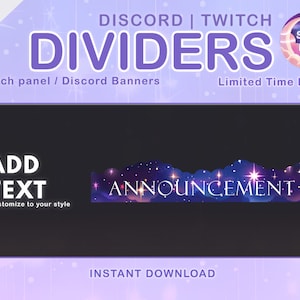 Night Sky Dividers for Discord Twitch | Fantasy Stars Moon Banners ...