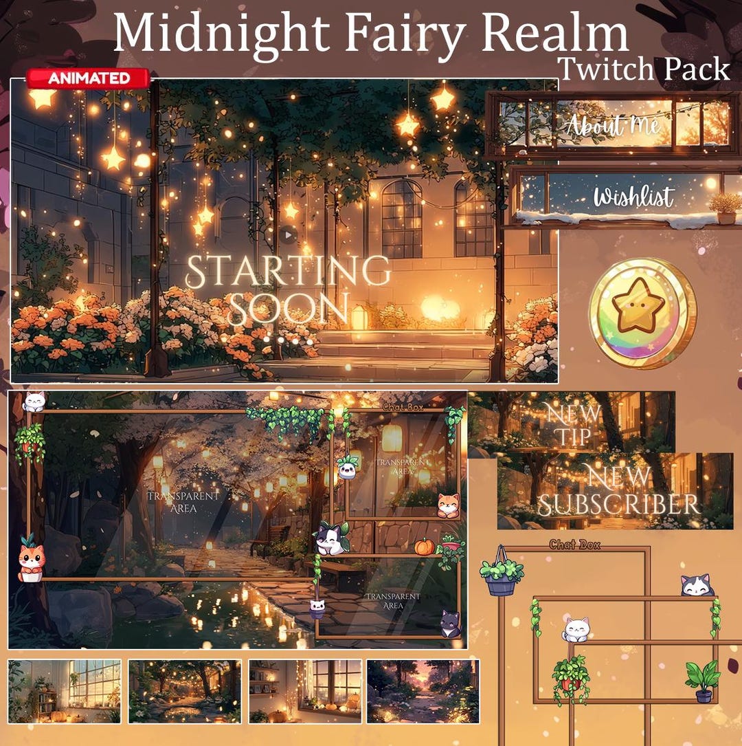 Midnight Magic Twitch Overlay, Twitch Screen | Animated Overlay Stream ...