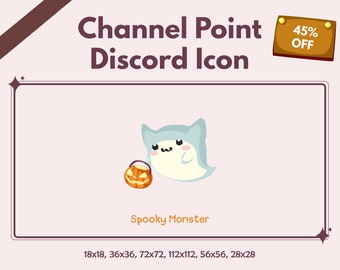 Ghost Channel Points Icon/emote for Twitch Discord Icon - Cute Kawaii ...