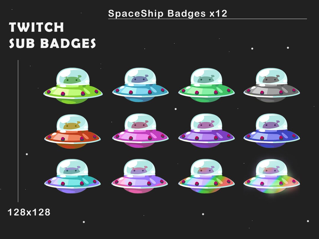 Alien Twitch Sub Badges, Stream Sub Badges for Streamer, Vtuber ...