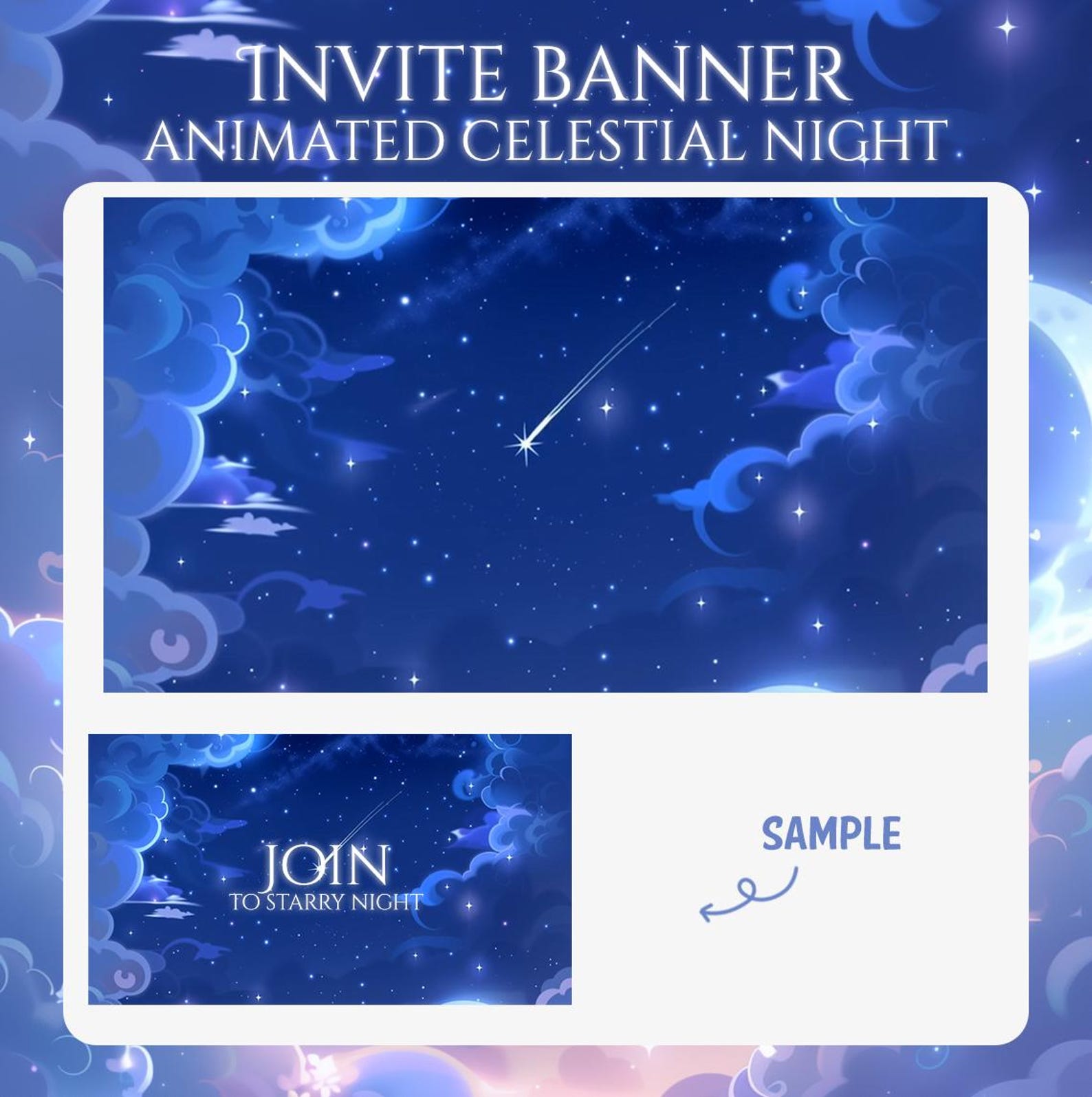 Celestial Night Discord Pack | Dividers | Animated | Invite Banner ...