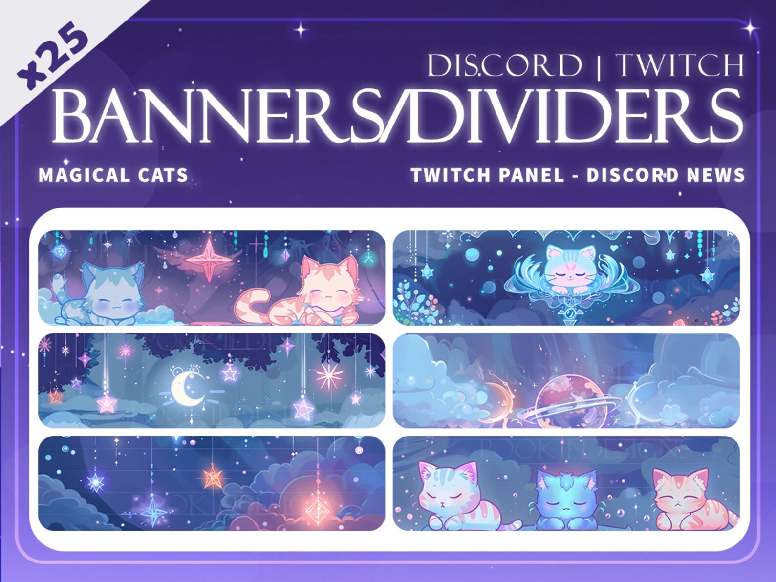 Dividers for Discord Dividers Cat Magic Cute Discord Graphics INSTANT ...