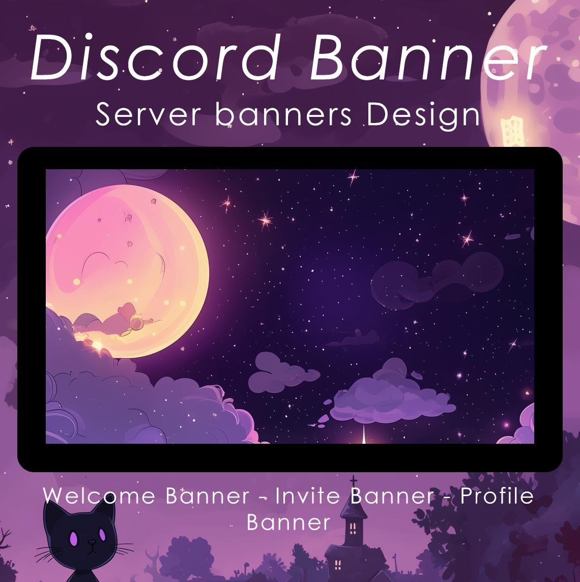 Discord Banner | Server Banner | Stars & Moons Theme | Galaxy | Space ...