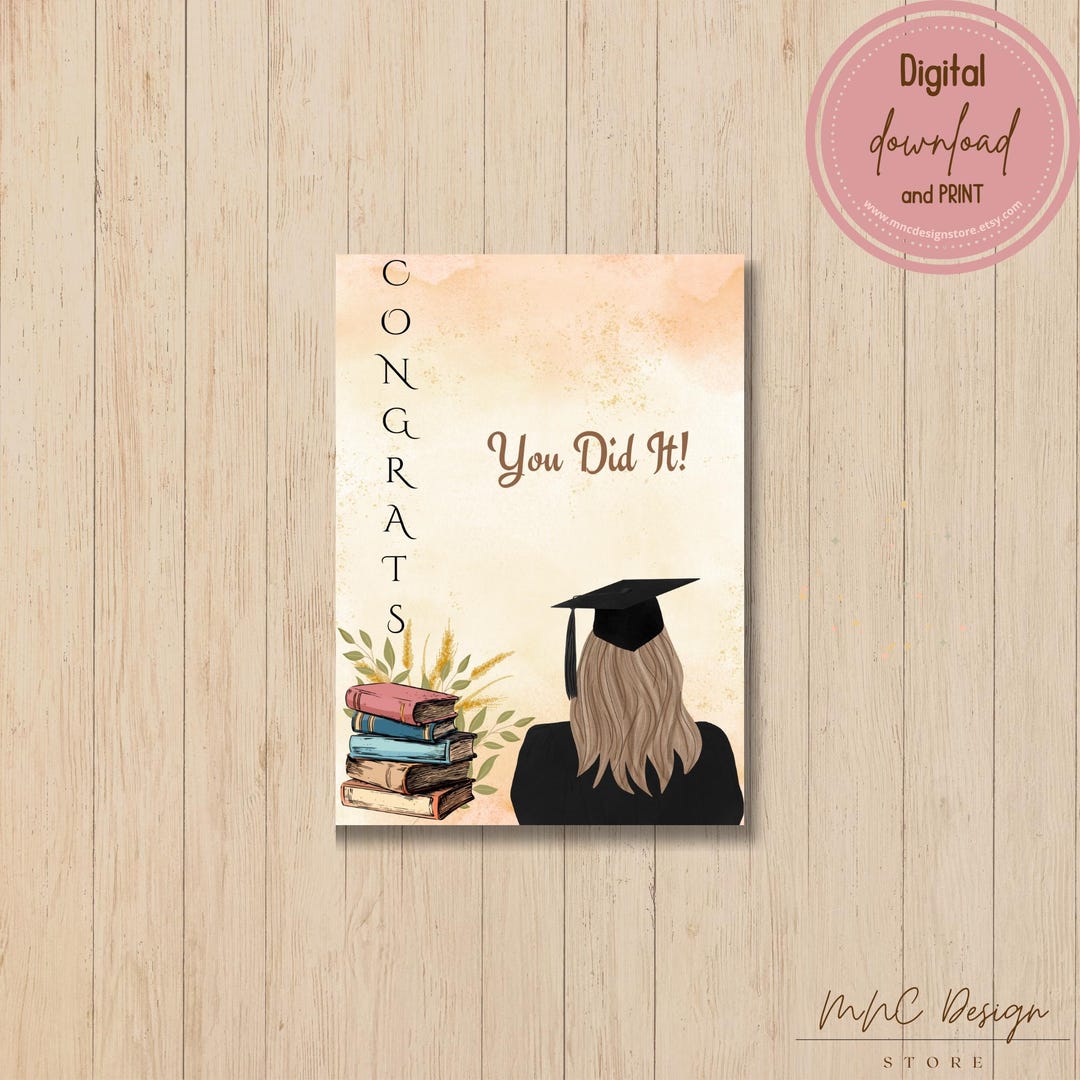 Printable Graduation Card, Editable Greeting Card, Instant Download ...