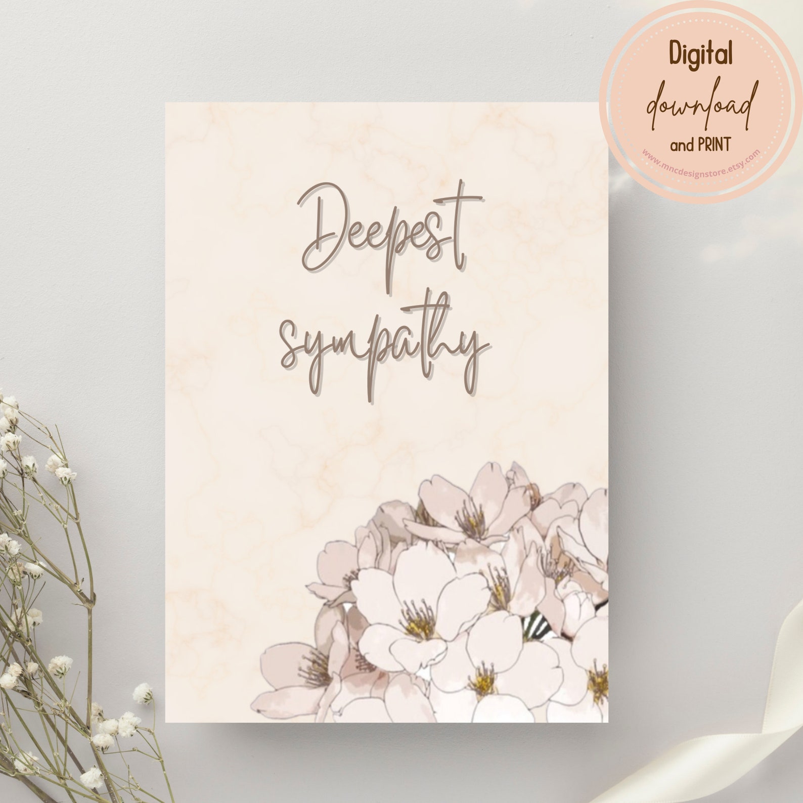 Condolence Card, Sincere Condolences, Sympathy Card, Thinking of You ...