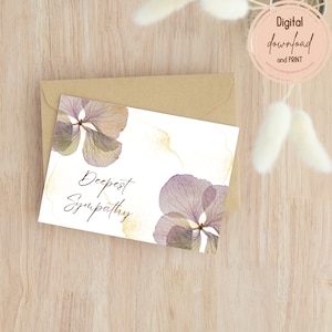 Condolence Card, Sincere Condolences, Mourning Card, Deepest Sympathy ...