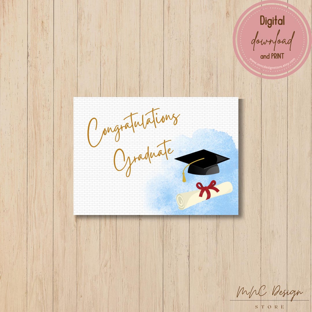 Printable Graduation Card, Editable Greeting Card, Instant Download ...