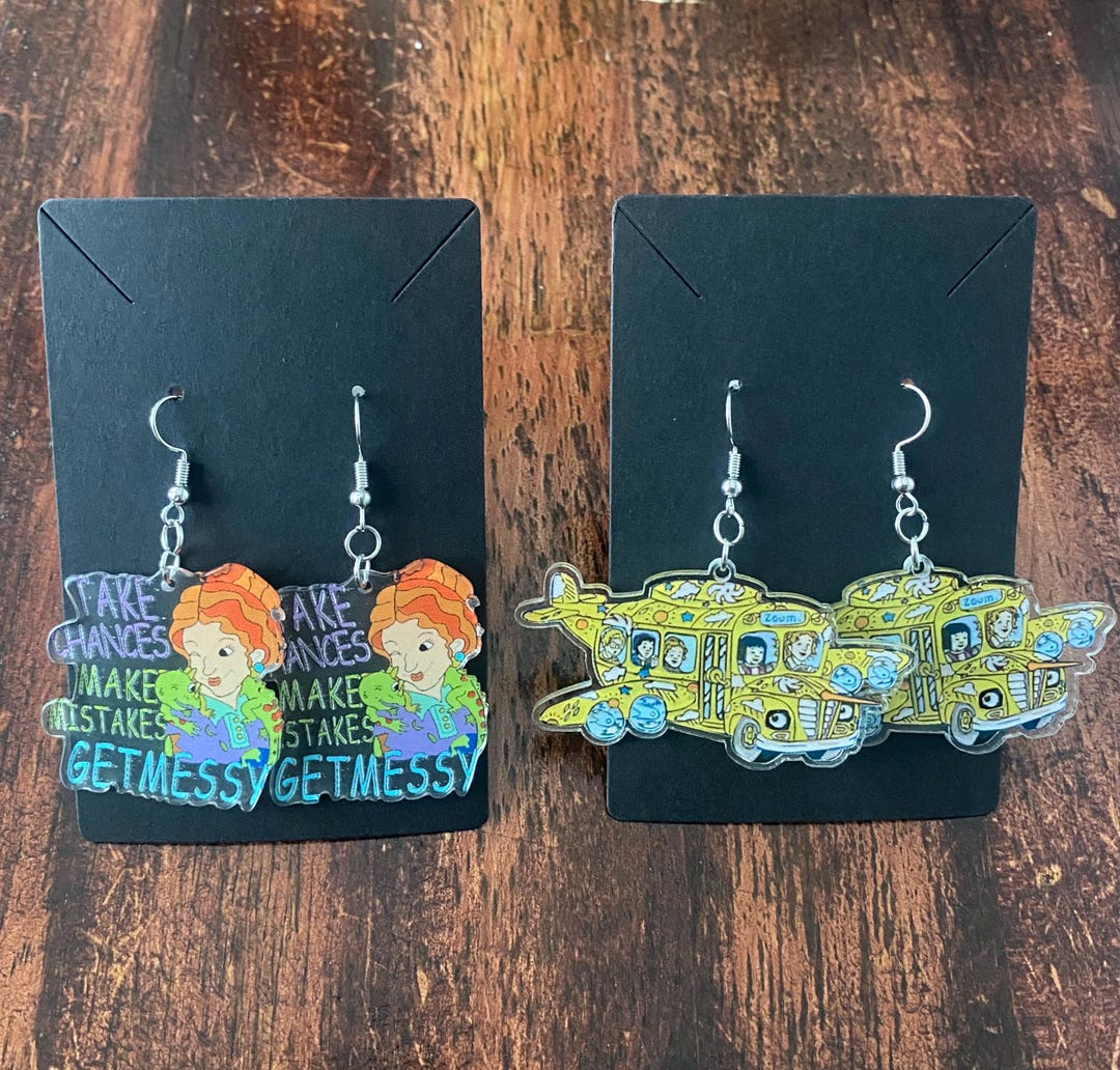 Magic School Bus/back to School Earrings - Etsy