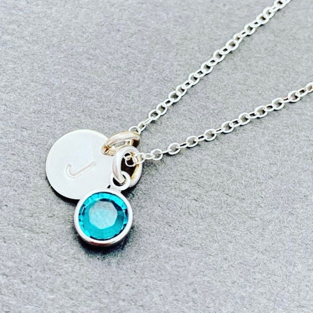 Birthstone Letter, Custom Gifts, Birthstone Necklace for Mom, Mothers ...