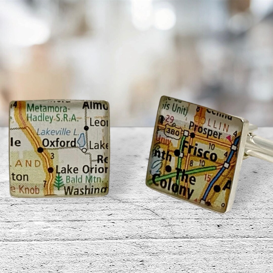 Customizable Map Cufflinks for Wedding, Wedding Cuff Links, Cufflinks ...