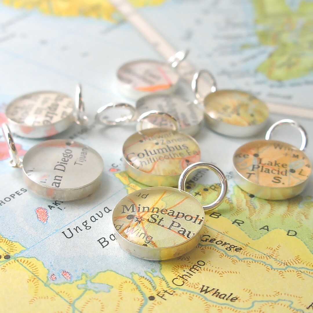 Travel Charms, Travelers Notebook Charms, Cartography Art, City Art ...