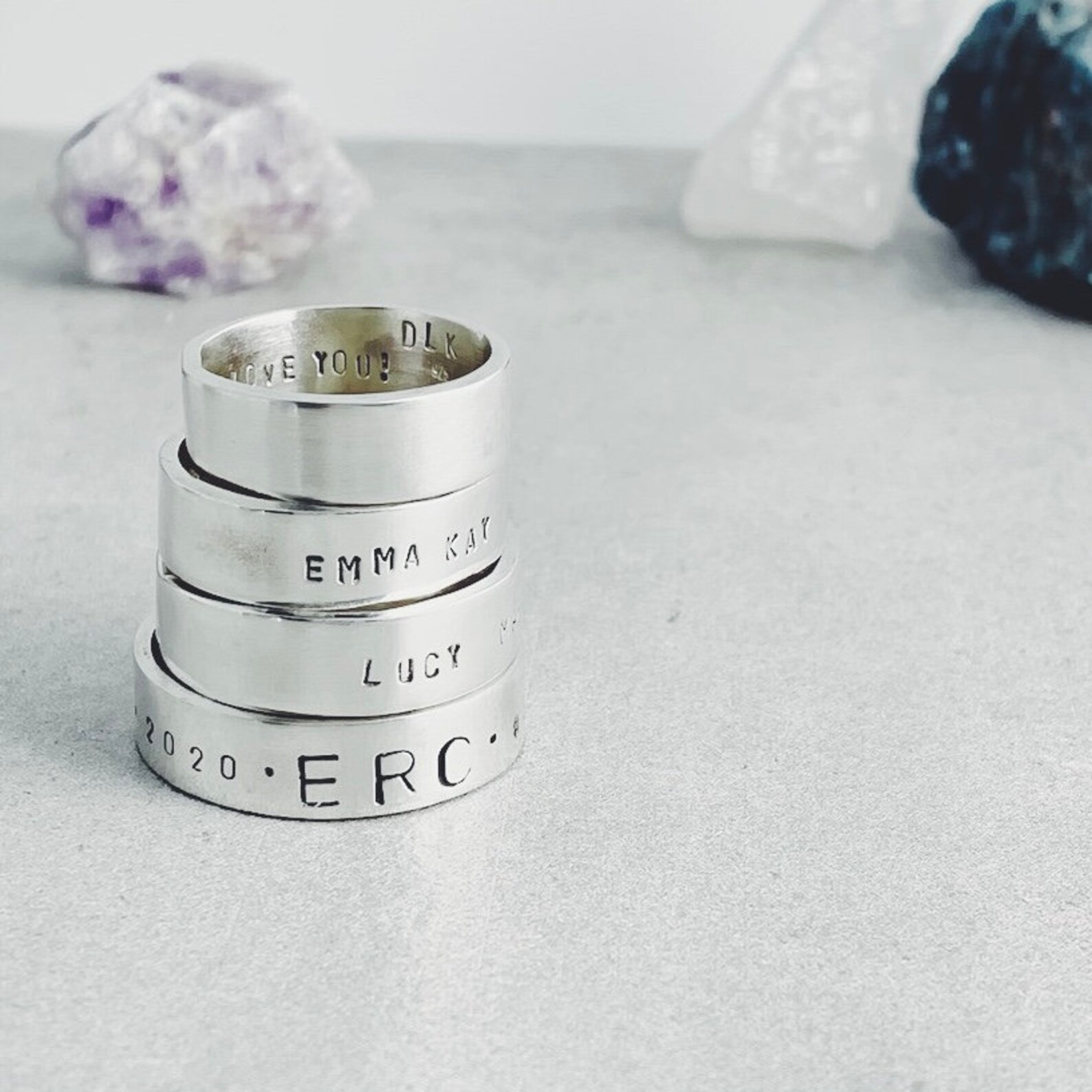 Mens Ring Silver Grandchildren Ring Customizable Ring Thick | Etsy