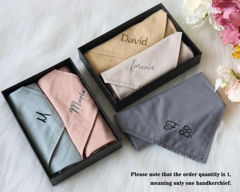Embroidered Handkerchief Personalized Name Handkerchief Monogram ...