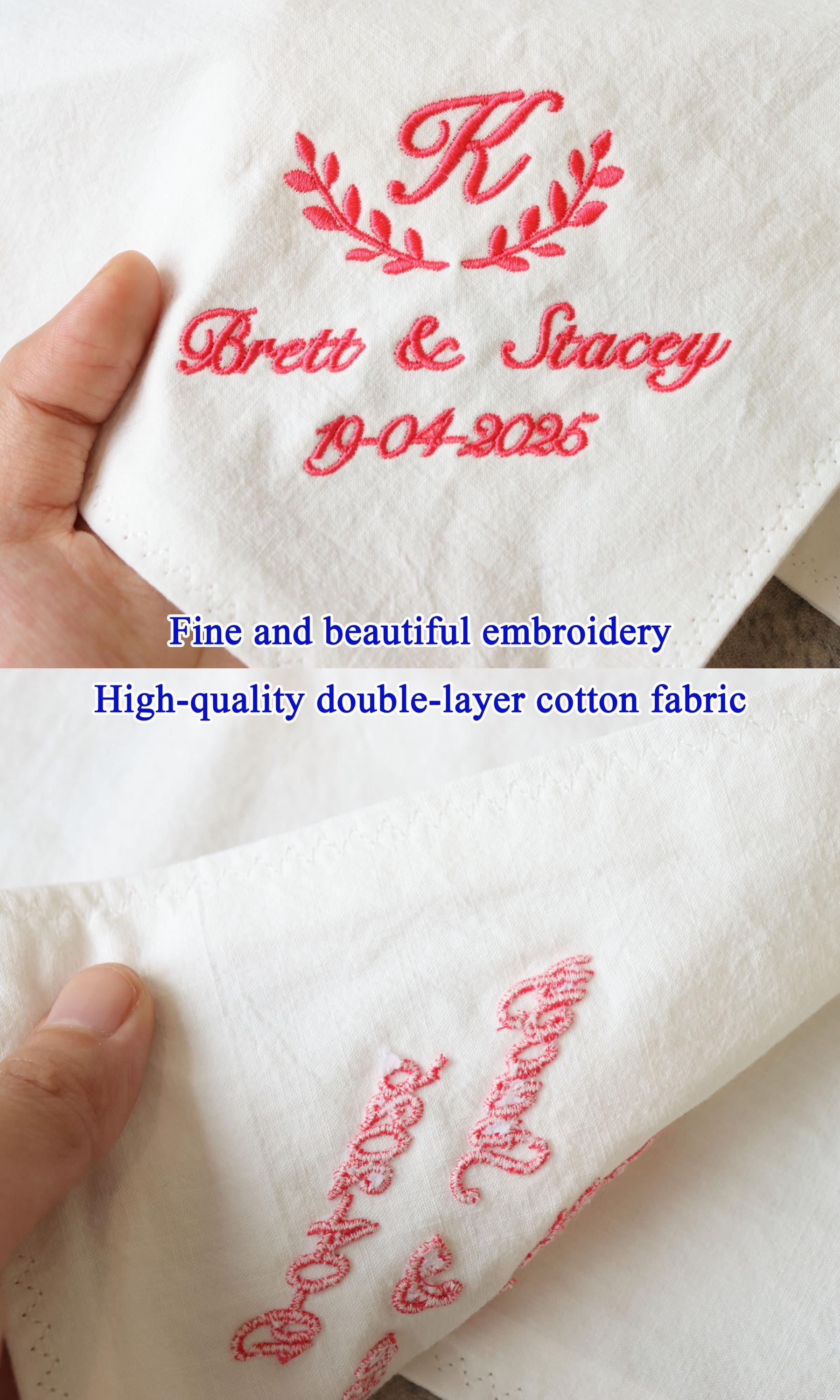 Embroidered Handkerchief Personalized Name Handkerchief Monogram ...