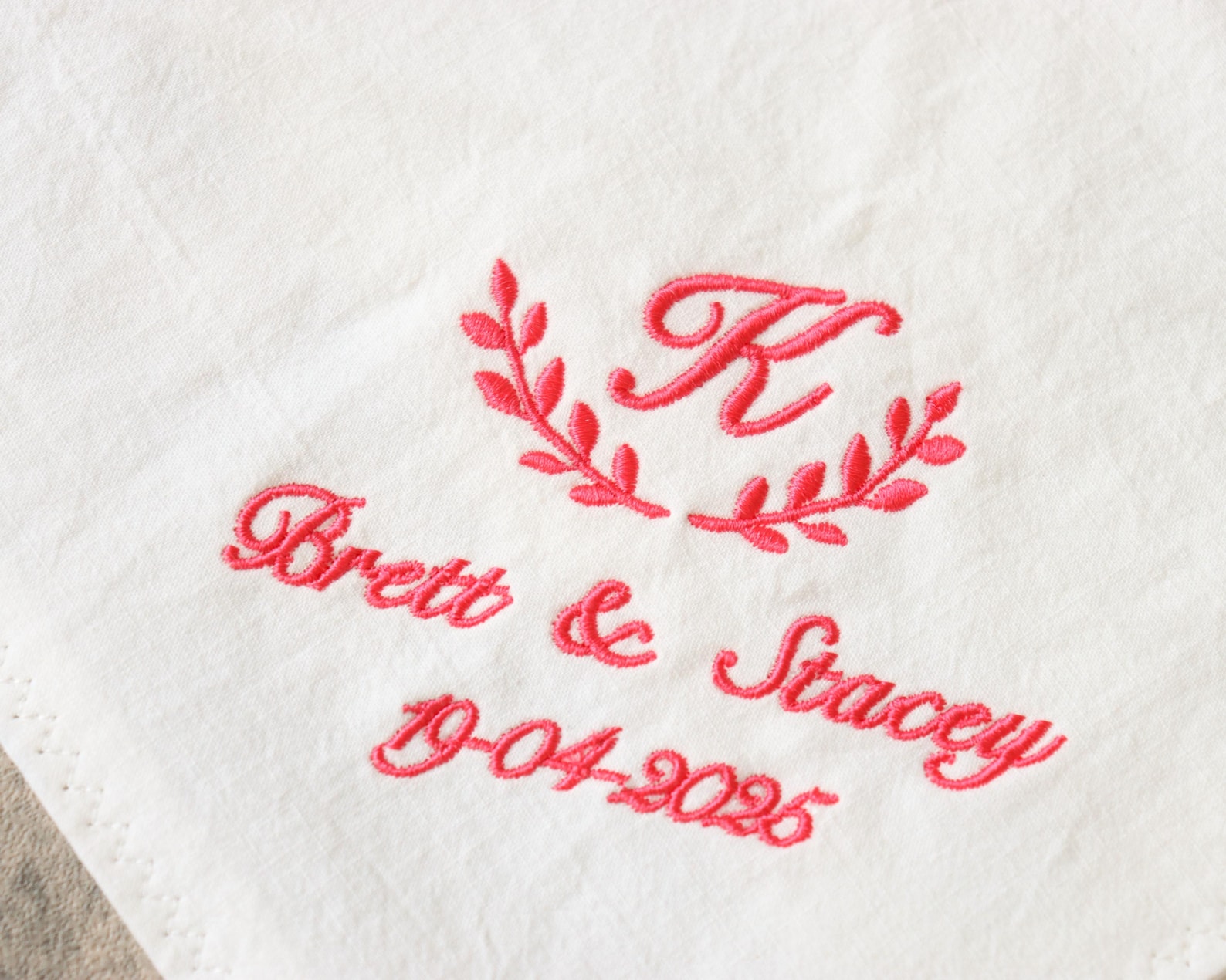 Embroidered Handkerchief Personalized Name Handkerchief Monogram ...
