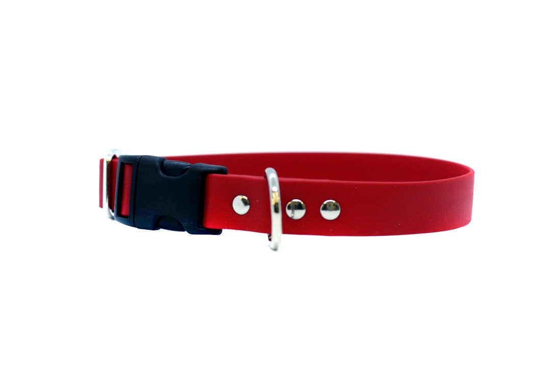 1" Wide Biothane Adjustable Buckle Dog Collar Plastic Buckle Stainless ...