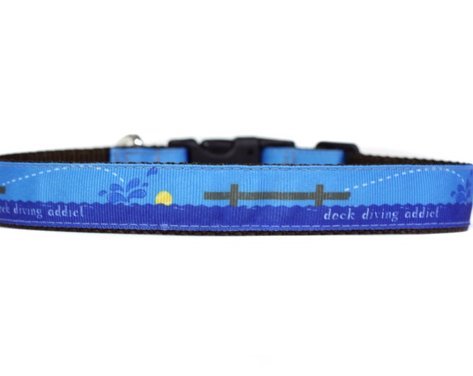 Dock Diving Addict Dog Sport 1 Inch Wide Dog Collar With - Etsy