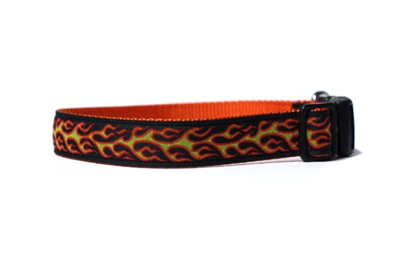 1 Inch Wide Dog Collar With Adjustable Buckle or Martingale in Orange ...