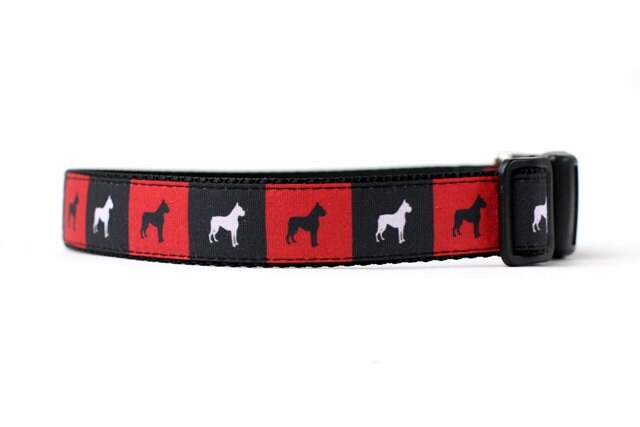 1 Inch Wide Dog Collar With Adjustable Buckle or Martingale in Boxers ...