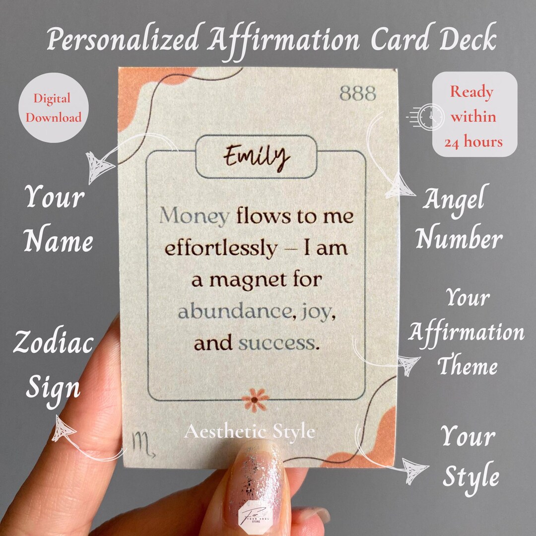 Personalized Affirmation Cards,custom Affirmations,custom Name ...