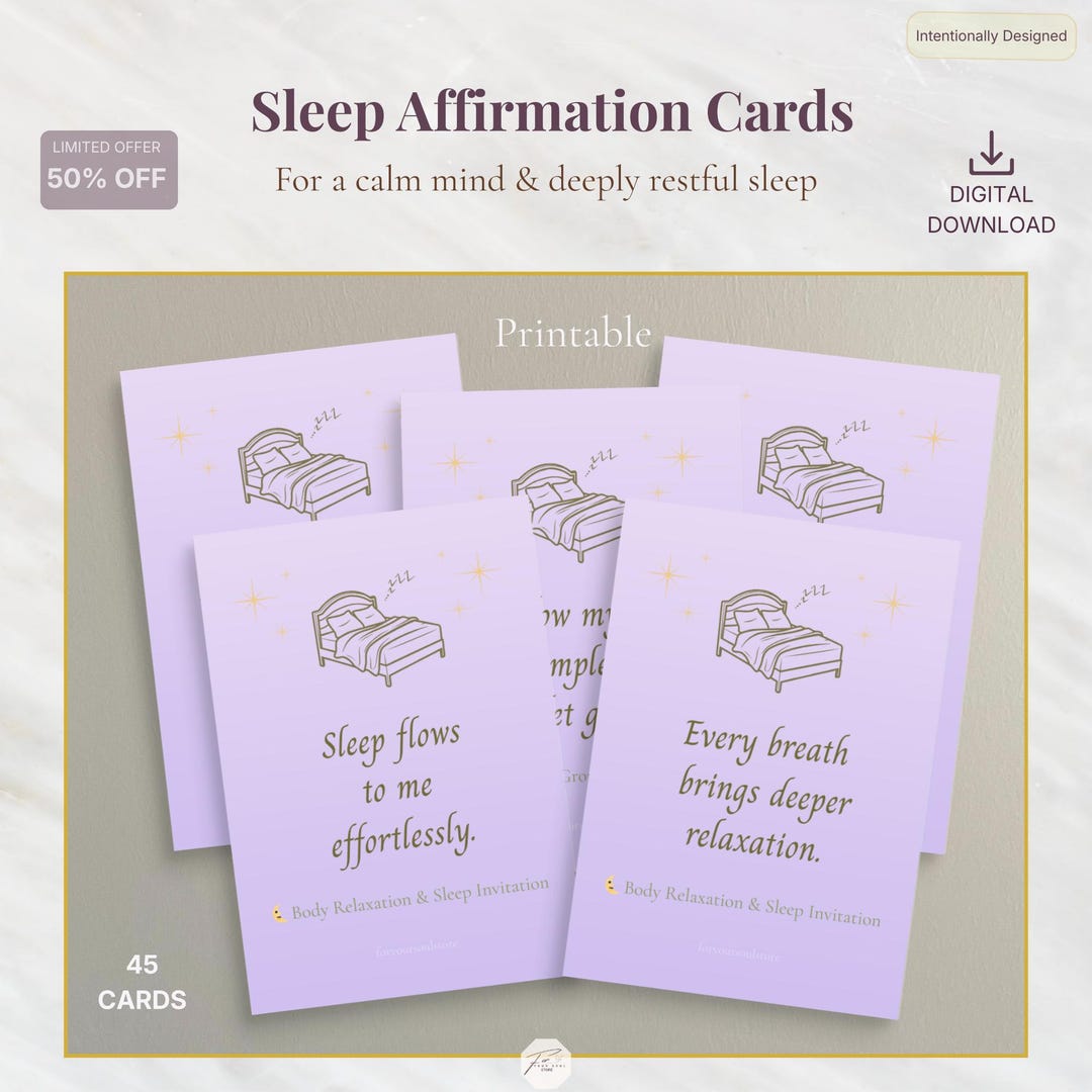 Sleep Affirmation Cards Printable | Calming Night Routine for Deep Rest ...