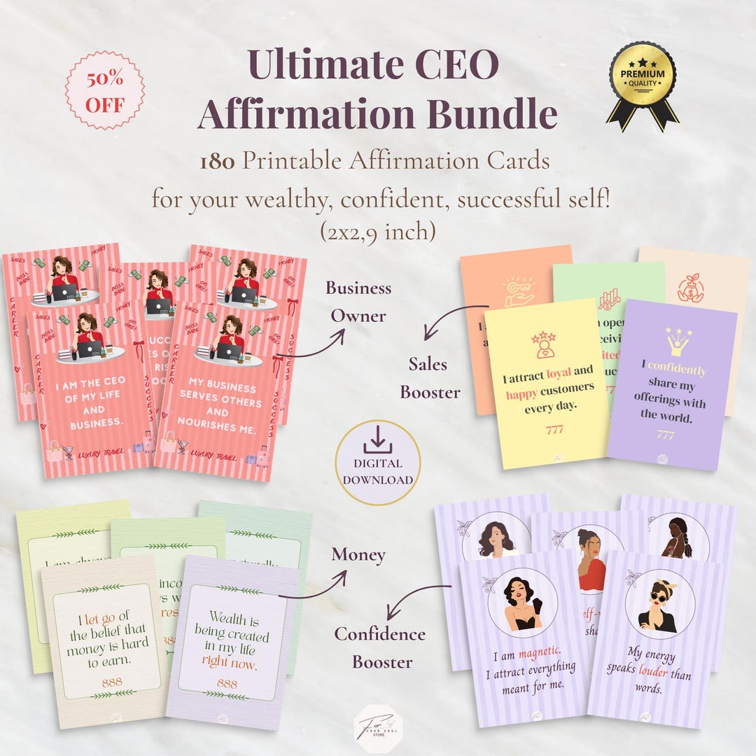 Ultimate CEO Affirmation Bundle Printable,business Owner,sales ...