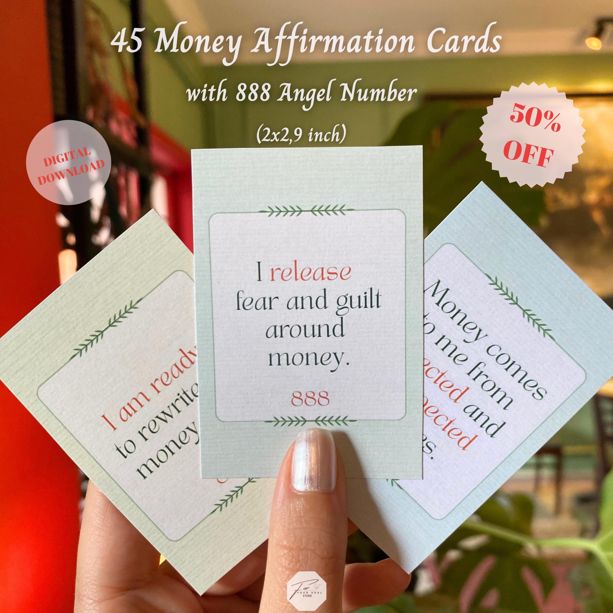 Money Affirmation Cards,angel Number Cards 888,affirmation Cards ...