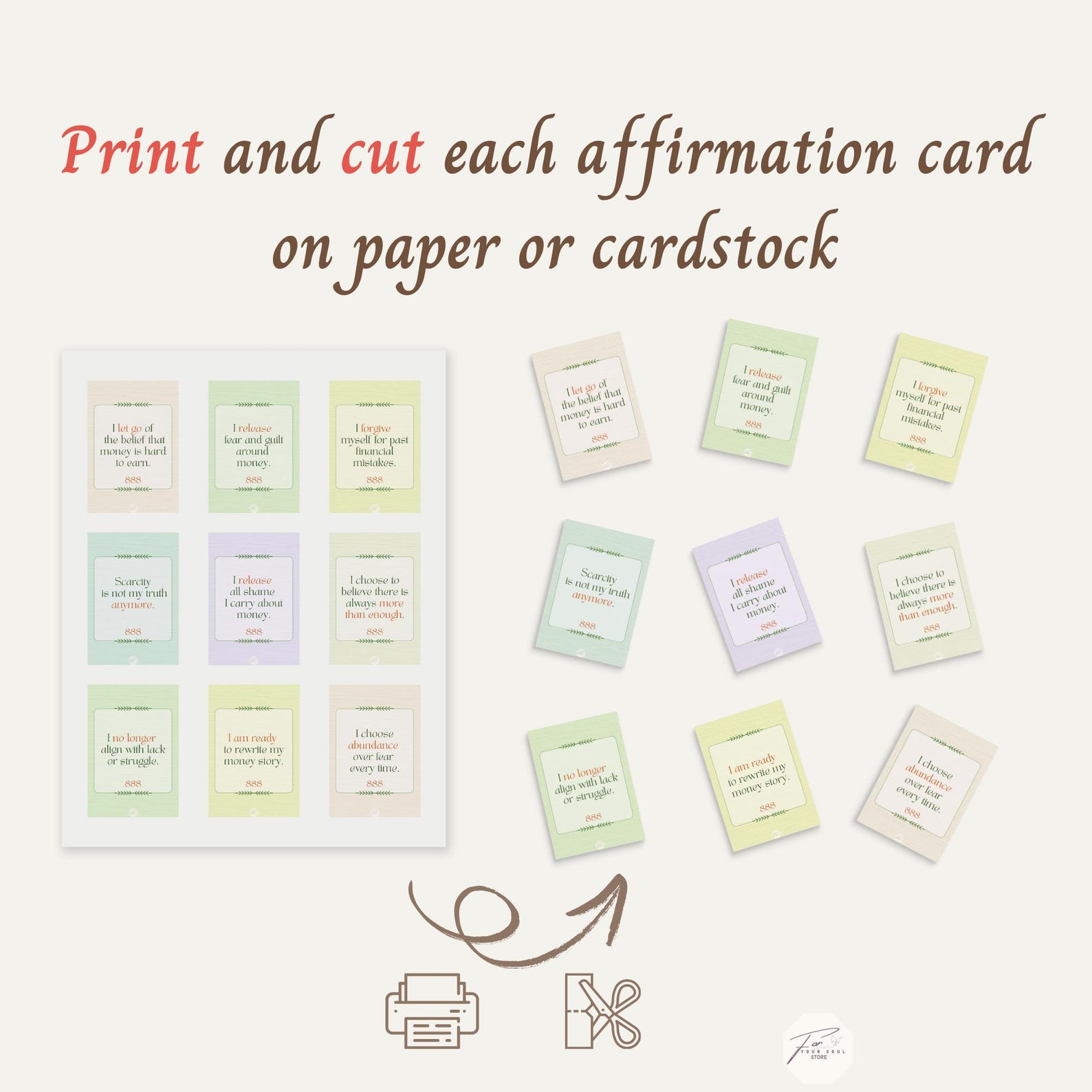 Money Affirmation Cards,angel Number Cards 888,affirmation Cards ...