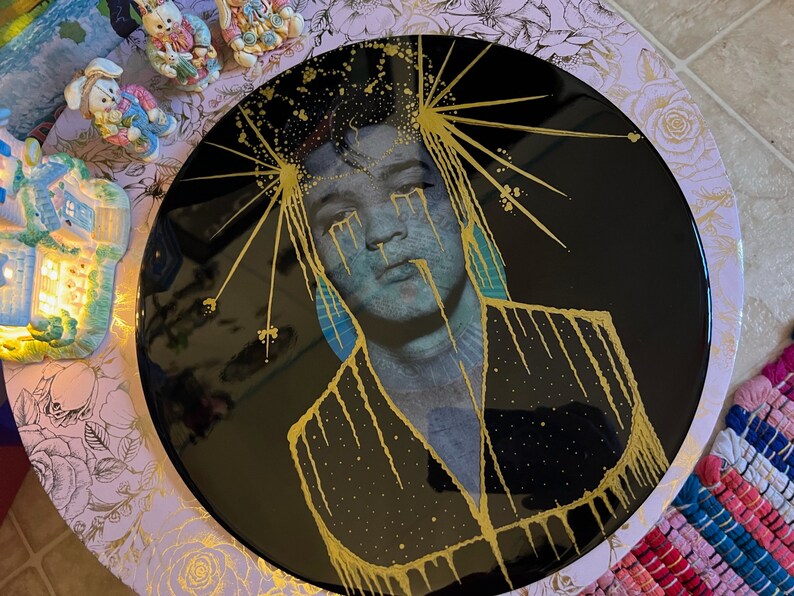 Elvis, Elvis Presley, the King, Vinyl, Epoxy Art, Hand-painted, Elvis ...