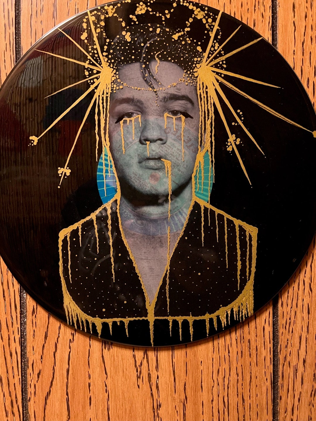 Elvis, Elvis Presley, the King, Vinyl, Epoxy Art, Hand-painted, Elvis ...