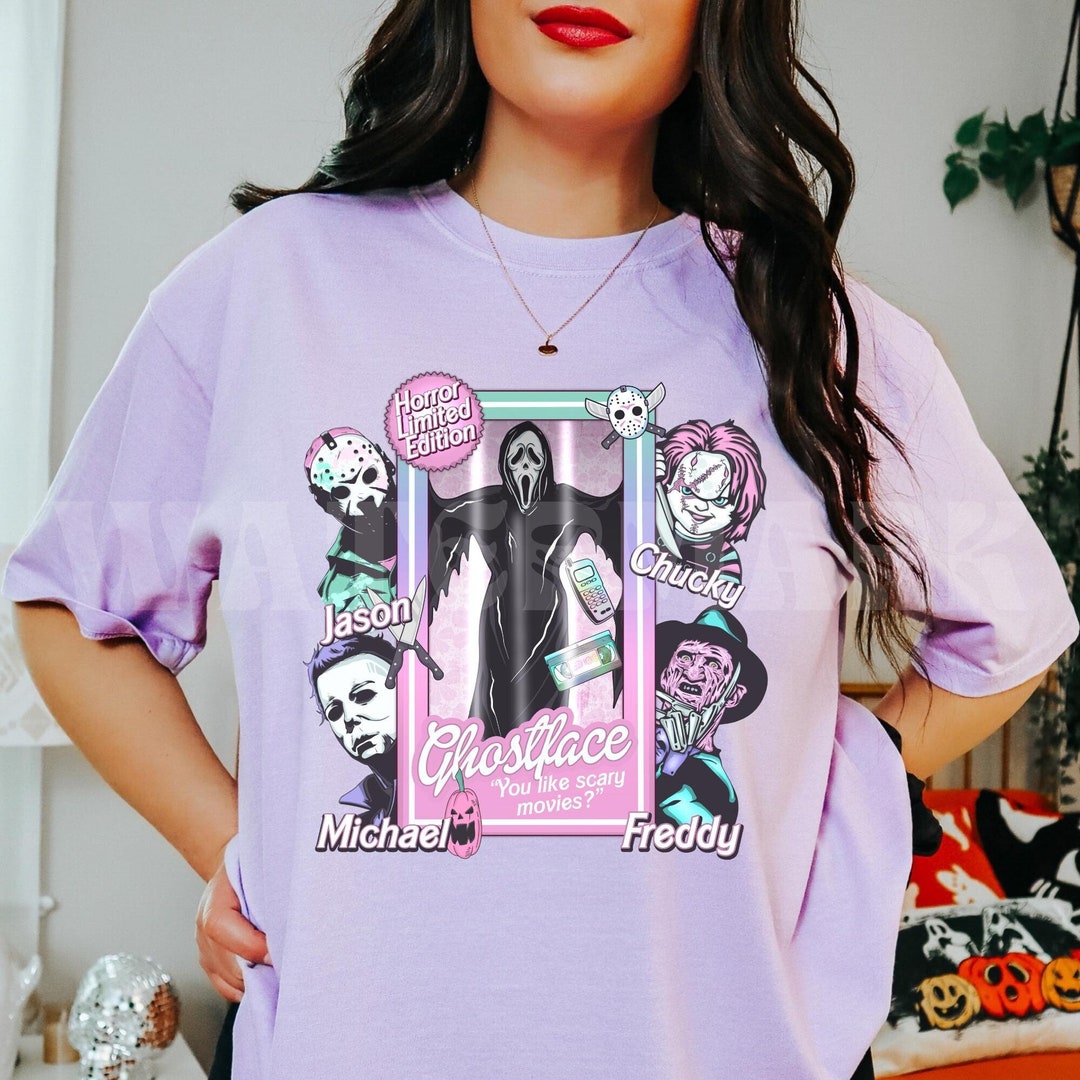 Comfort Colors® Classic Horror Slasher Shirt, Pastel Halloween 80s 90s ...