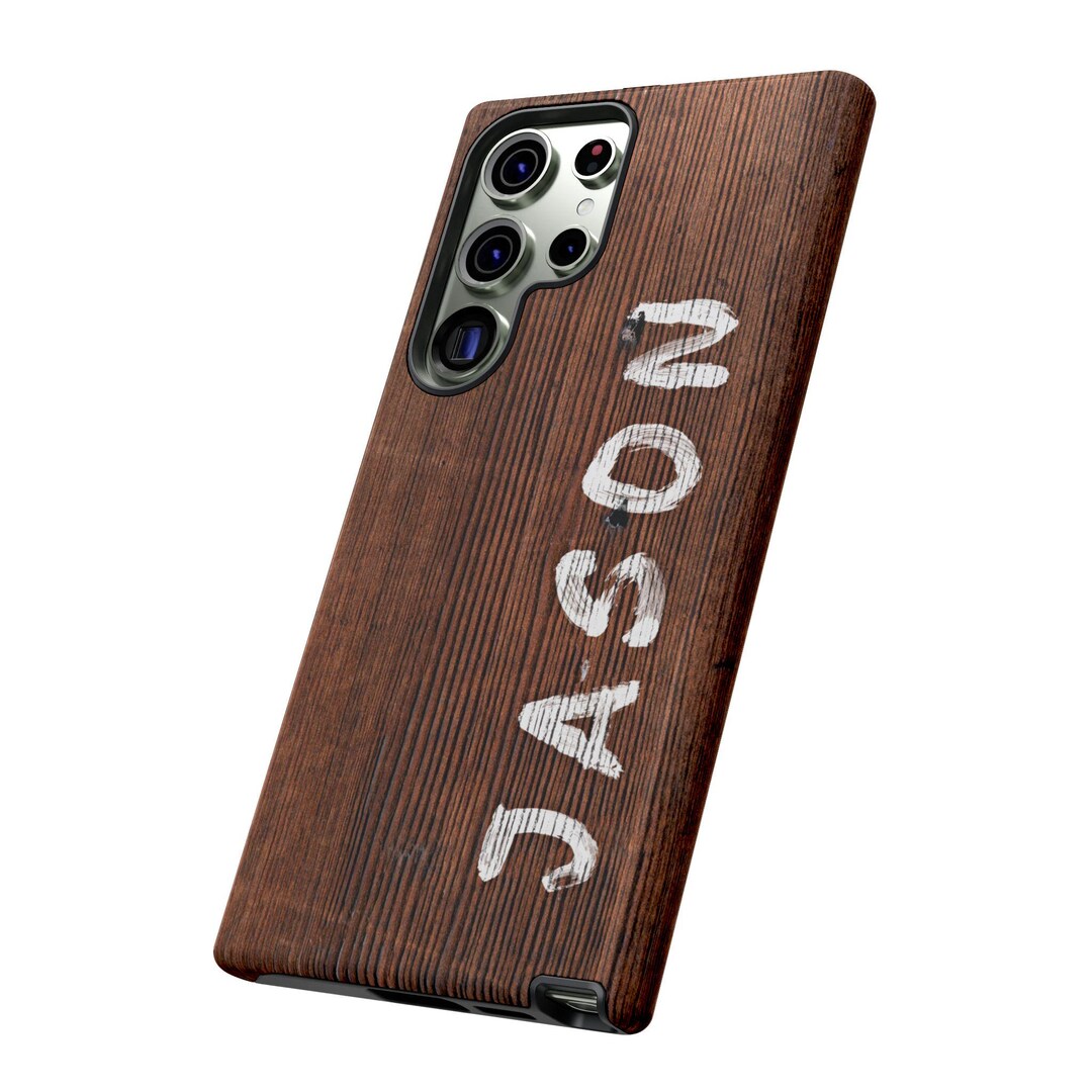 Personalized Wood Phone Case, Hand Lettered Unique Design Phone Case ...