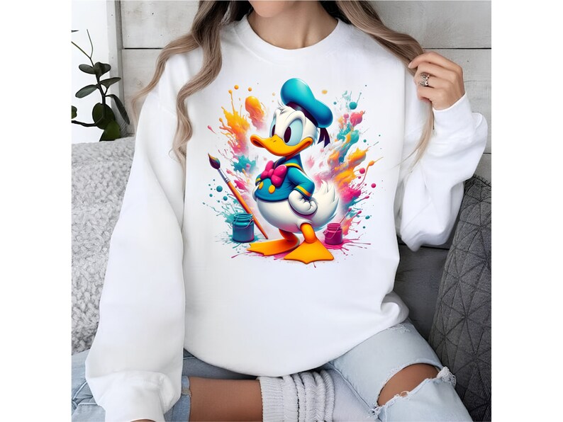 Donald Duck Splash and Watercolor Digital Design, Png File for ...