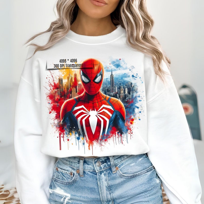 4 Spiderman Splash and Watercolor Png Sublimation, Superhero Movie Png ...