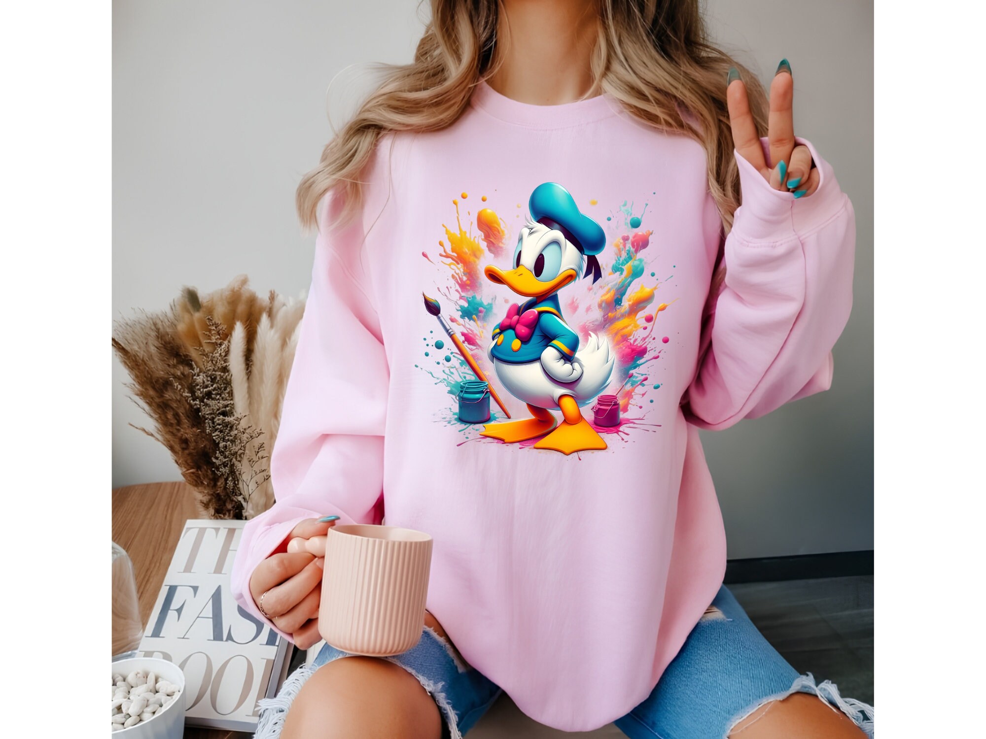 Donald Duck Splash and Watercolor Digital Design, Png File for ...