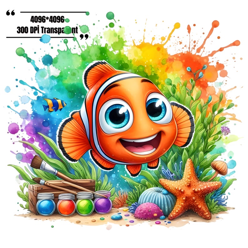 3 Png Finding Nemo, Finding Nemo Splash and Watercolor Digital Design ...