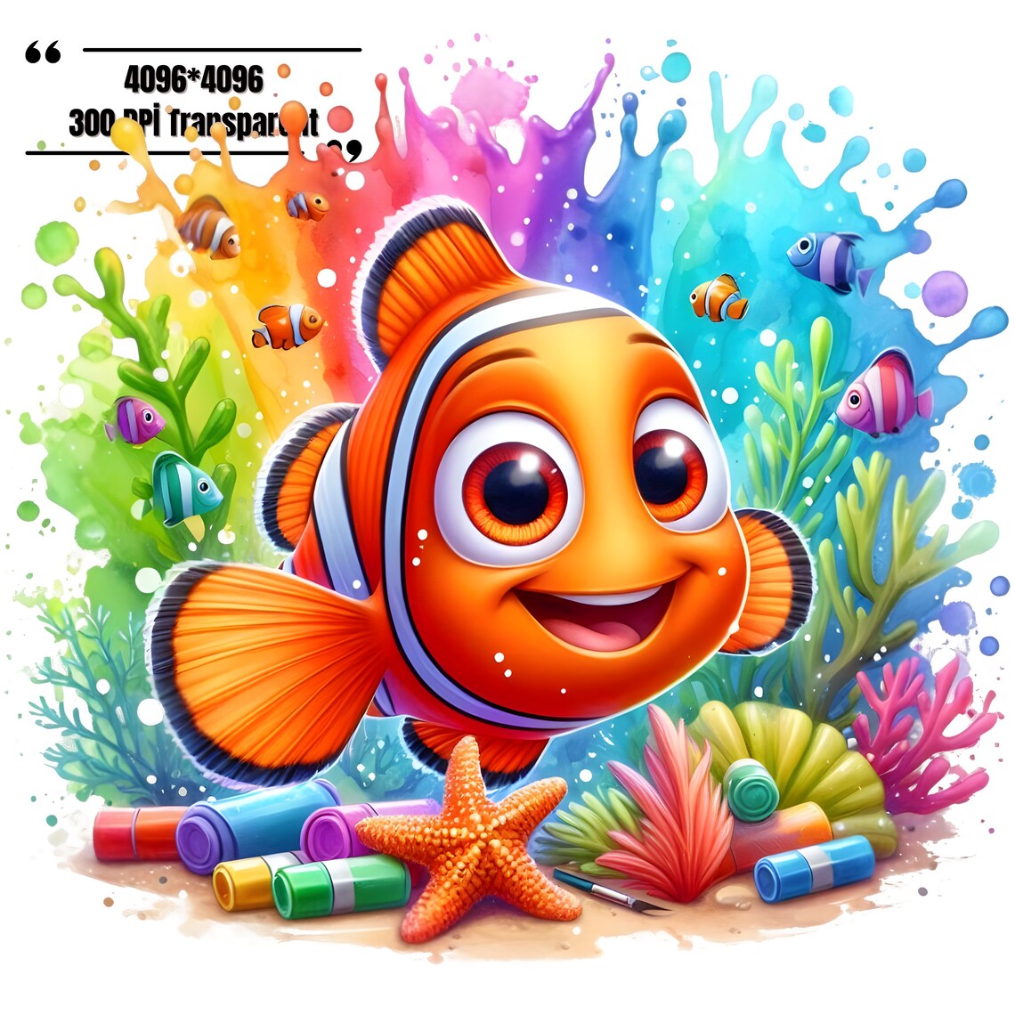 3 Png Finding Nemo, Finding Nemo Splash and Watercolor Digital Design ...