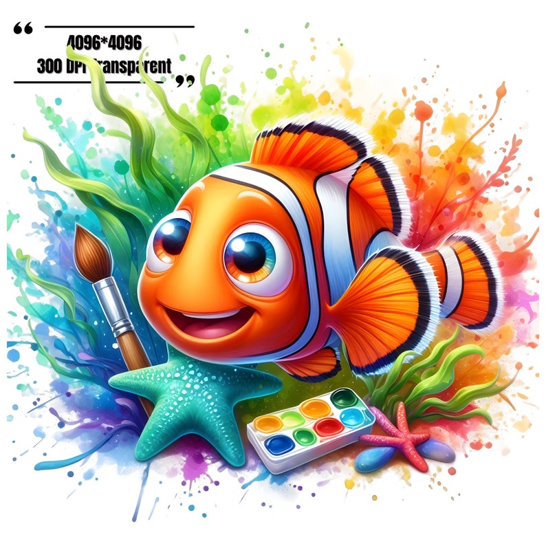 3 Png Finding Nemo, Finding Nemo Splash and Watercolor Digital Design ...