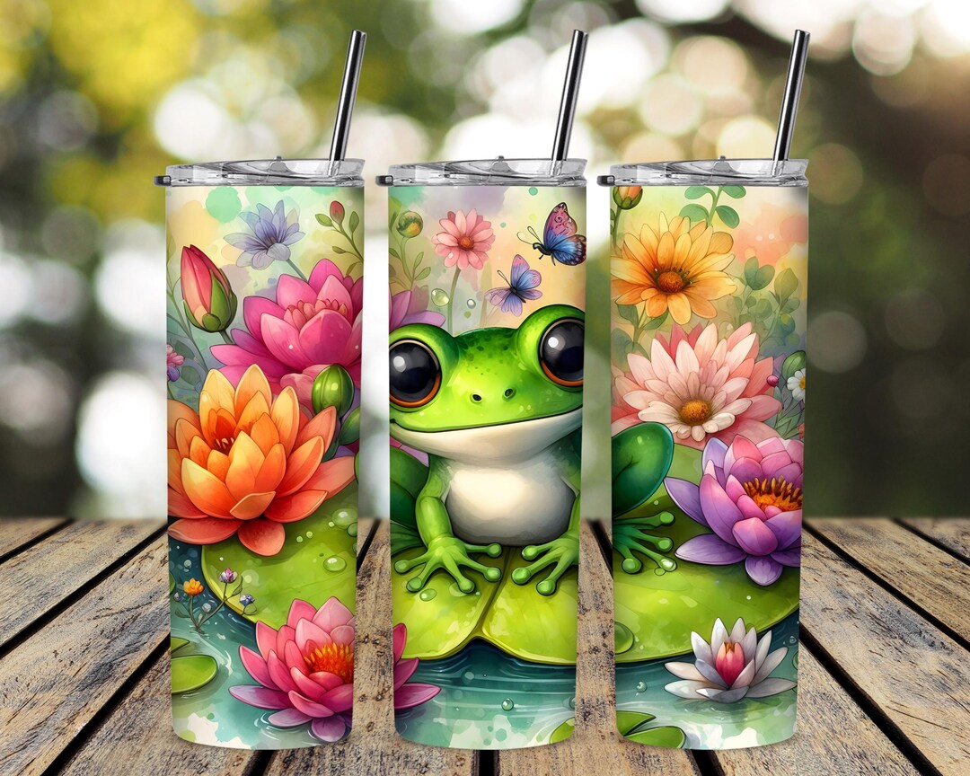Frog Skinny Tumbler Sublimation, Frog Seamless 20 Oz Skinny Tumbler ...