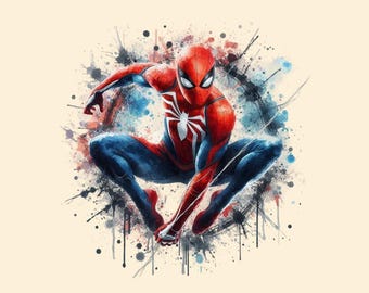 Spiderman Splash and Watercolor Png Sublimation, Superhero Movie Png ...