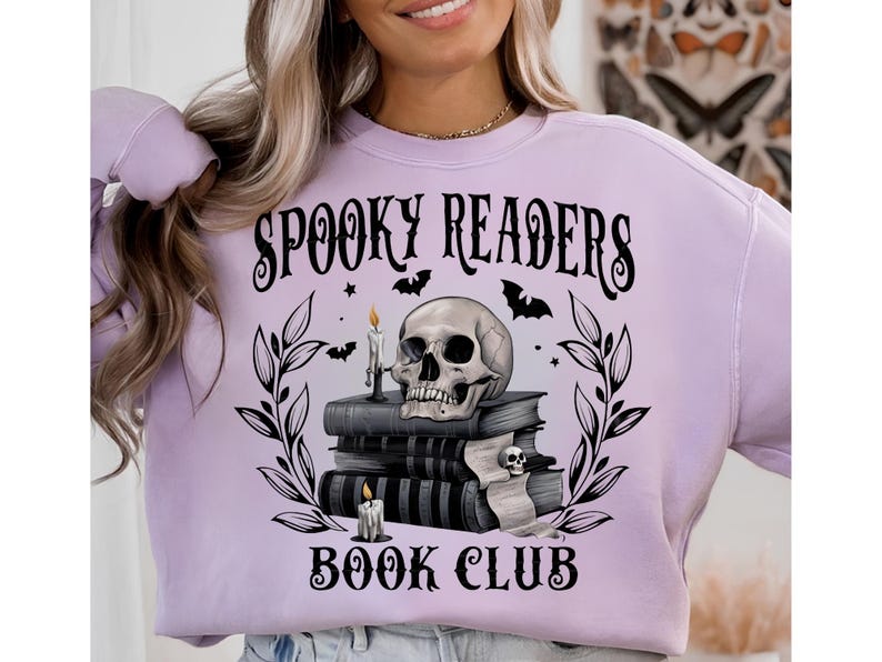 3 Spooky Readers Book Club, Halloween Png, Spooky Season Png, Retro ...
