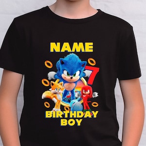 Custom Sonic Shirt, Sonic Birthday Shirt Personalized With Age and Name ...