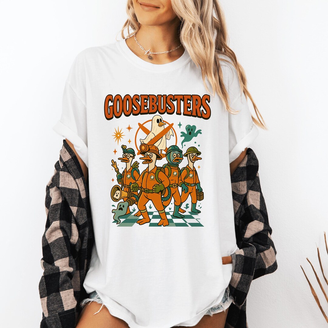 Goosebusters T-shirt, Funny Goose Graphic Tee, Ghost Hunting Parody ...