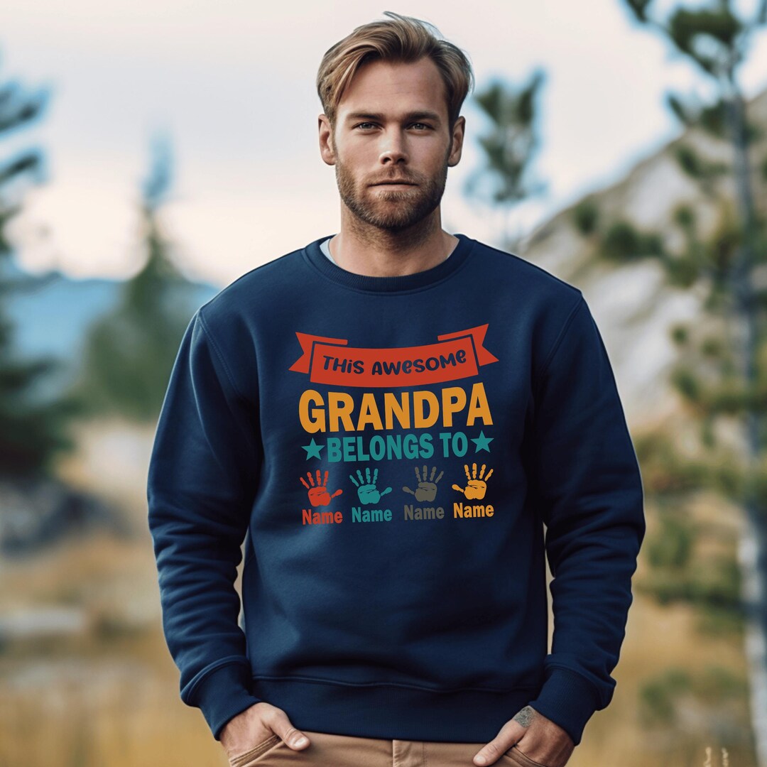 This Awesome Grandpa Belongs to Sweater, Custom Grandpa Shirt With ...