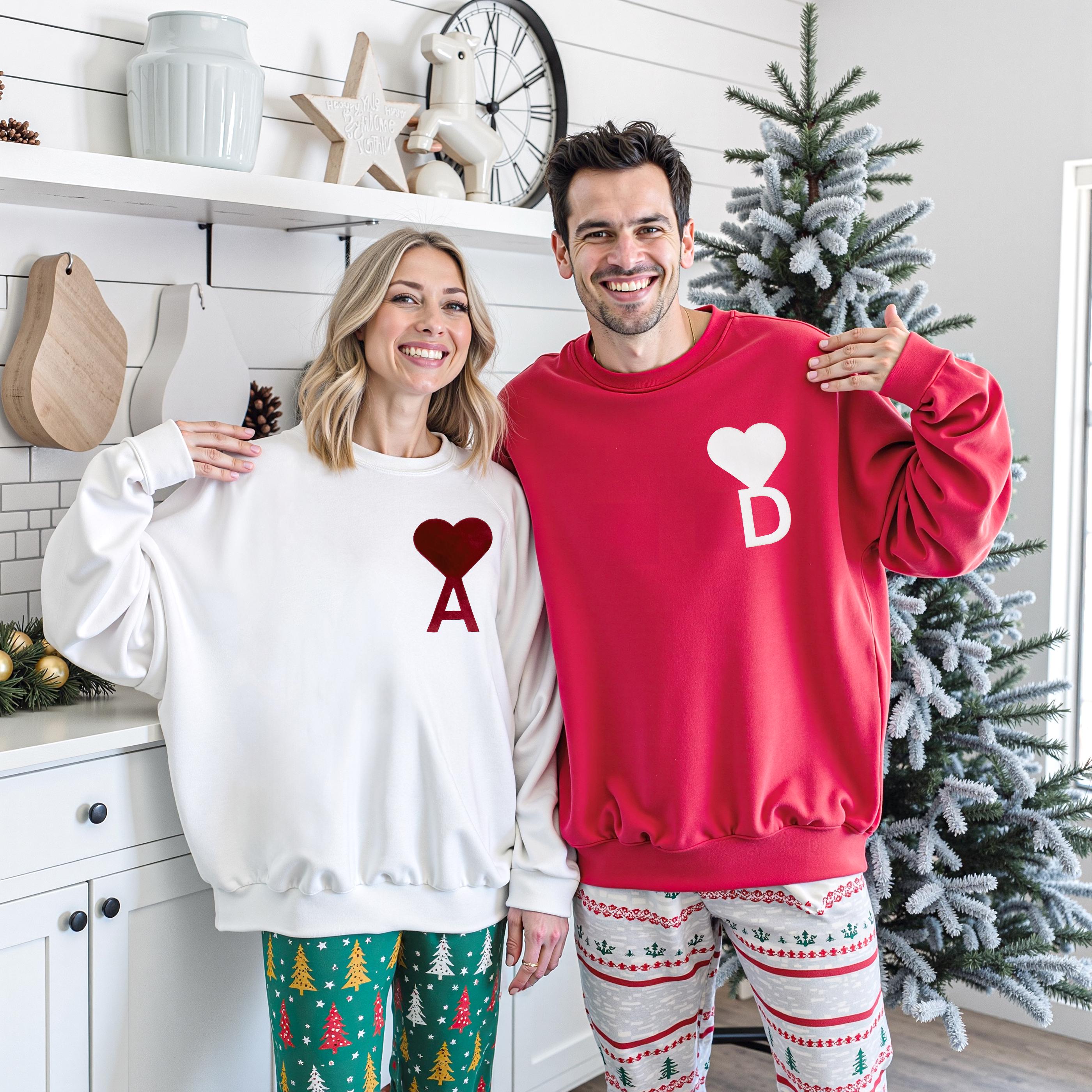 Embossed Valentine's Sweatshirt, Custom Heart Alphabet , Velvet Heart ...