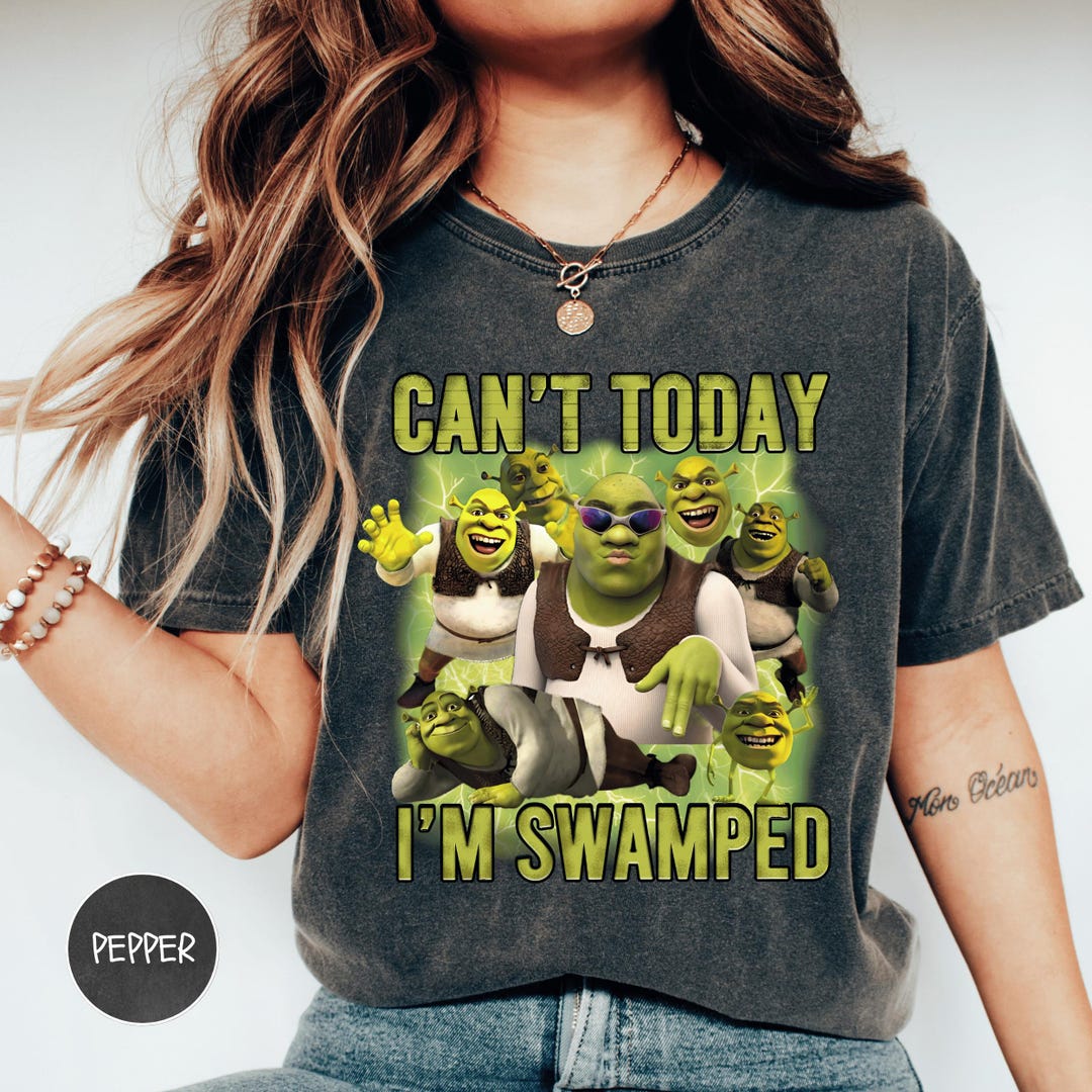 Funny Swamp Ogre T-shirt, Can’t Today I’m Swamped Meme Tee, Retro ...