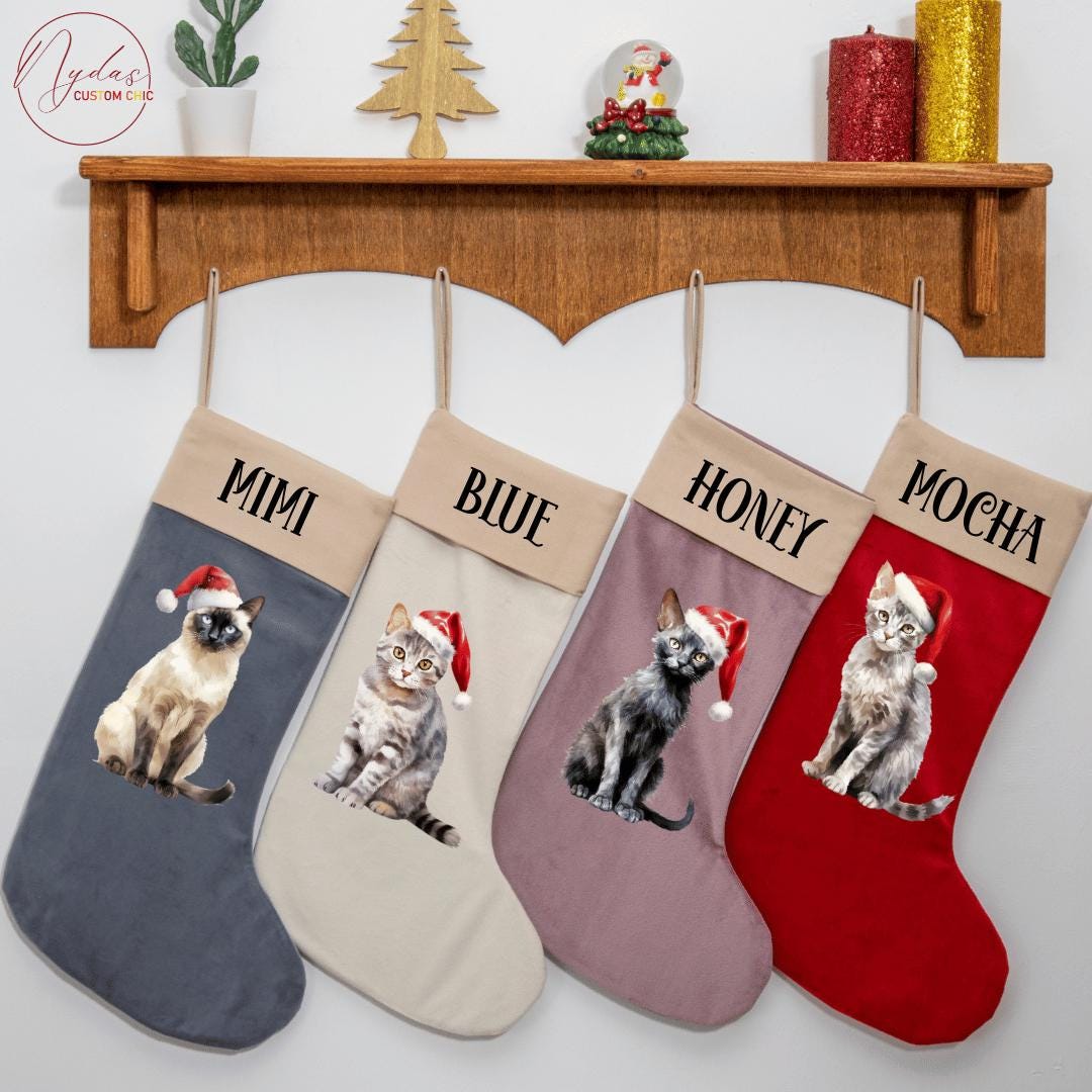 Custom Pet Christmas Stocking, Personalized Bone Shape Stocking With ...