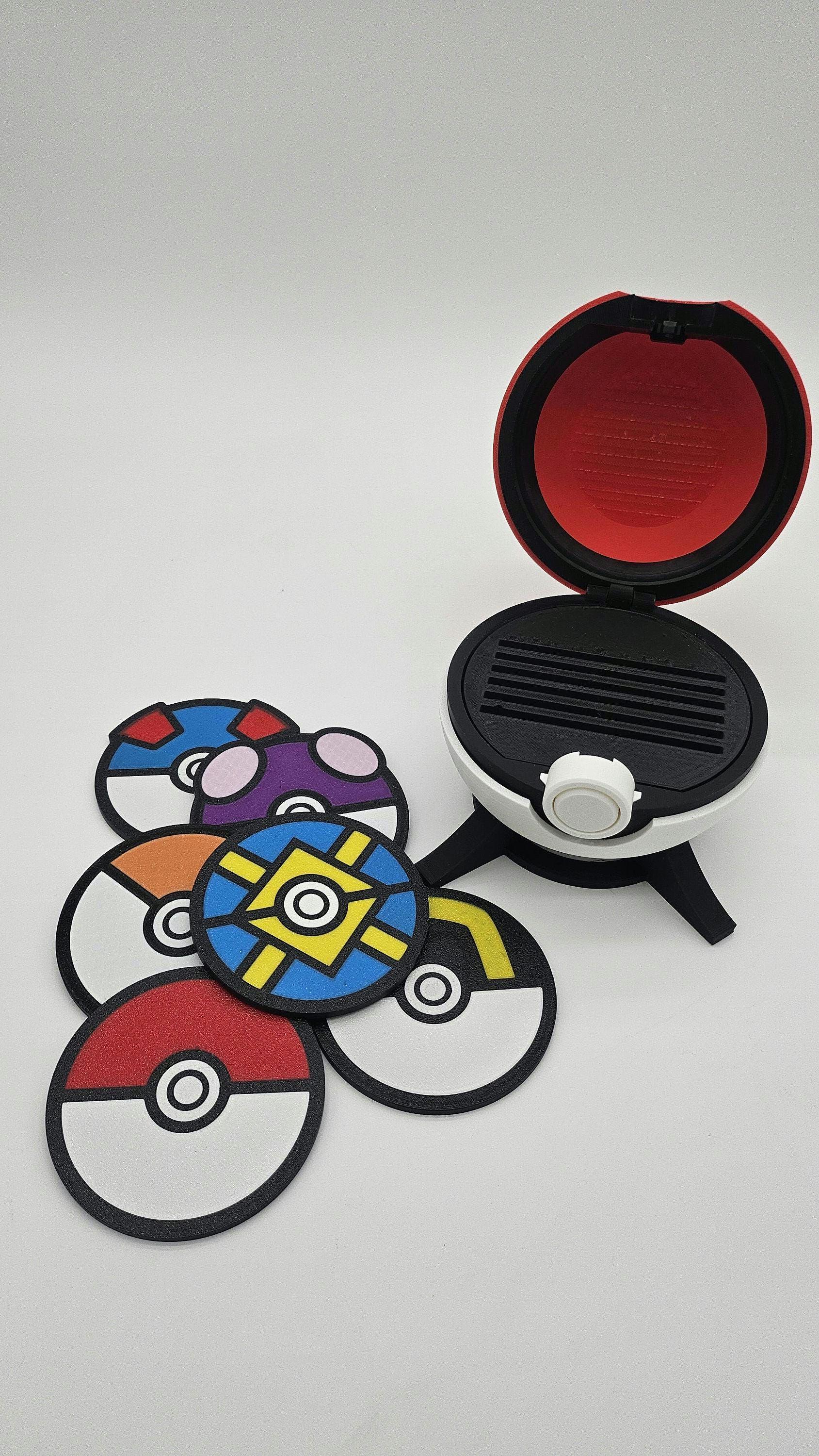 Pokemon Pokeball Drink Coaster Set - Etsy