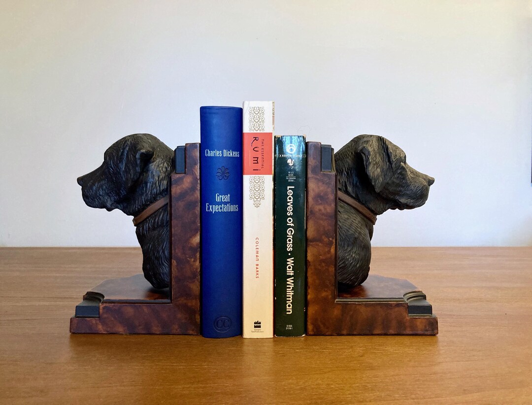 Vintage Black Labrador Bookends. Hard to Find Design. for the Dog Lover ...