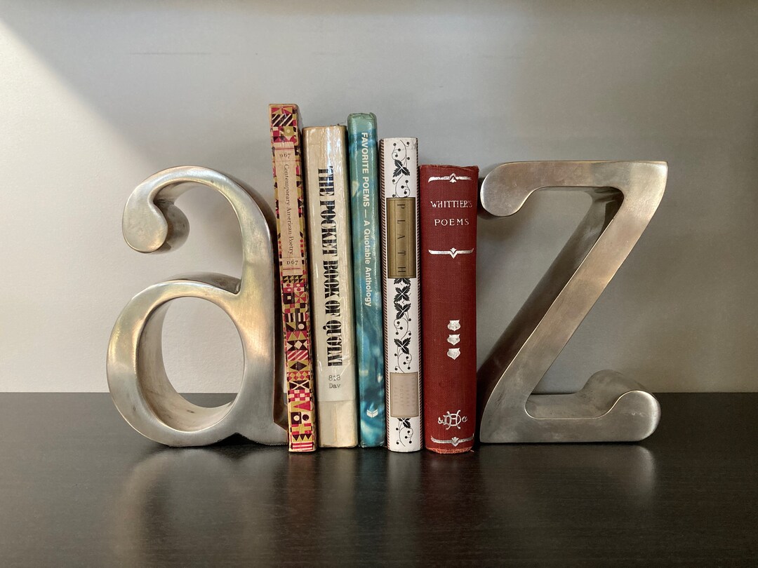 Vintage Metal A to Z Bookends. Fun Letter Bookends. Alphabet Bookends ...